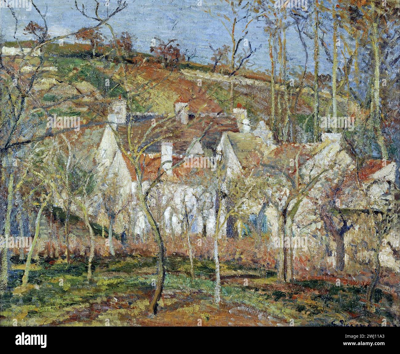 Camille Pissarro - Red roofs, corner of a village, winter [1877] Stock ...