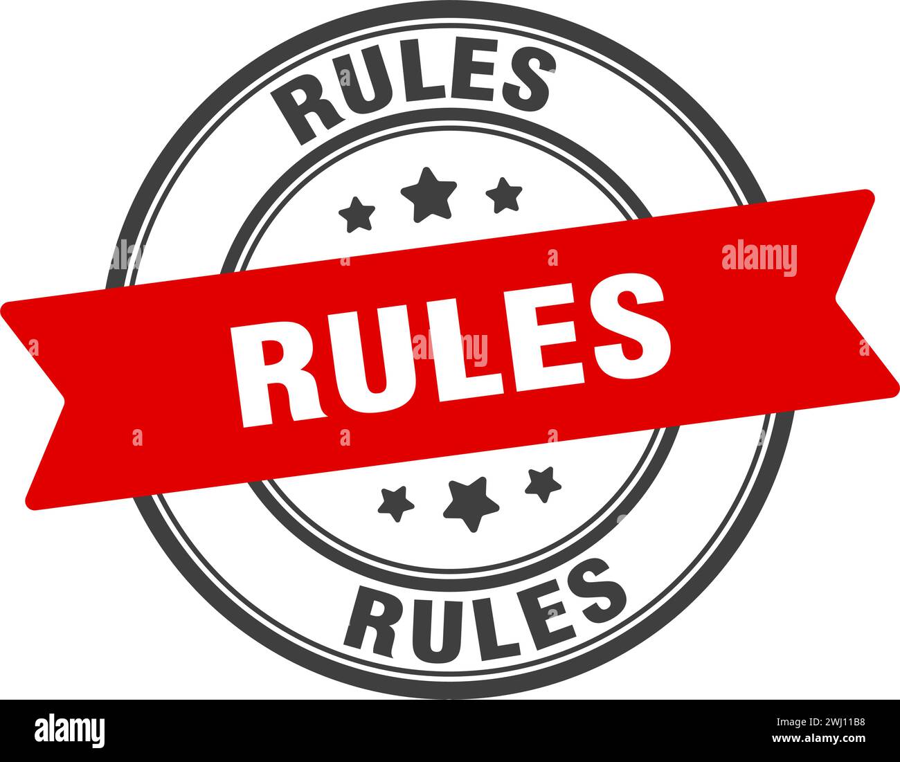 rules stamp. rules round sign. label on transparent background Stock ...