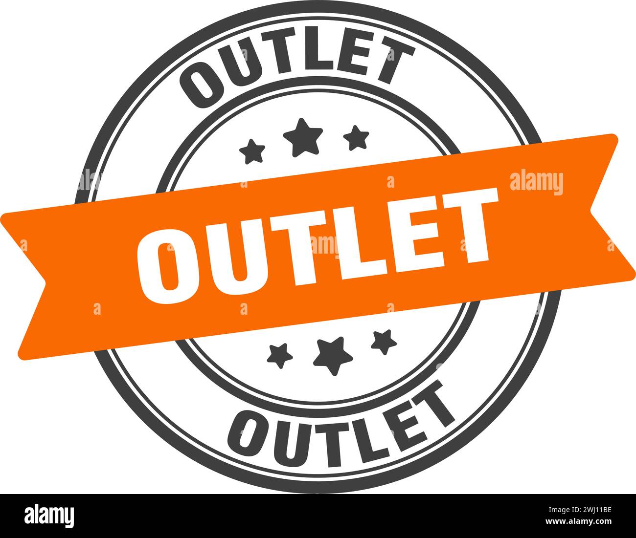 outlet stamp. outlet round sign. label on transparent background Stock ...