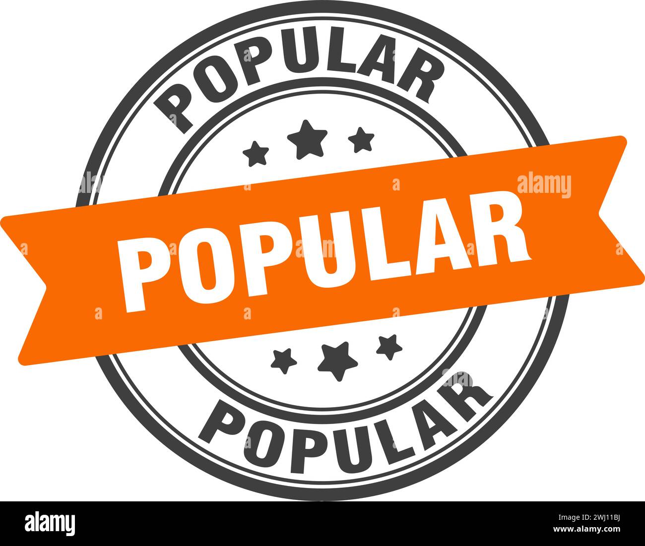 popular stamp. popular round sign. label on transparent background ...