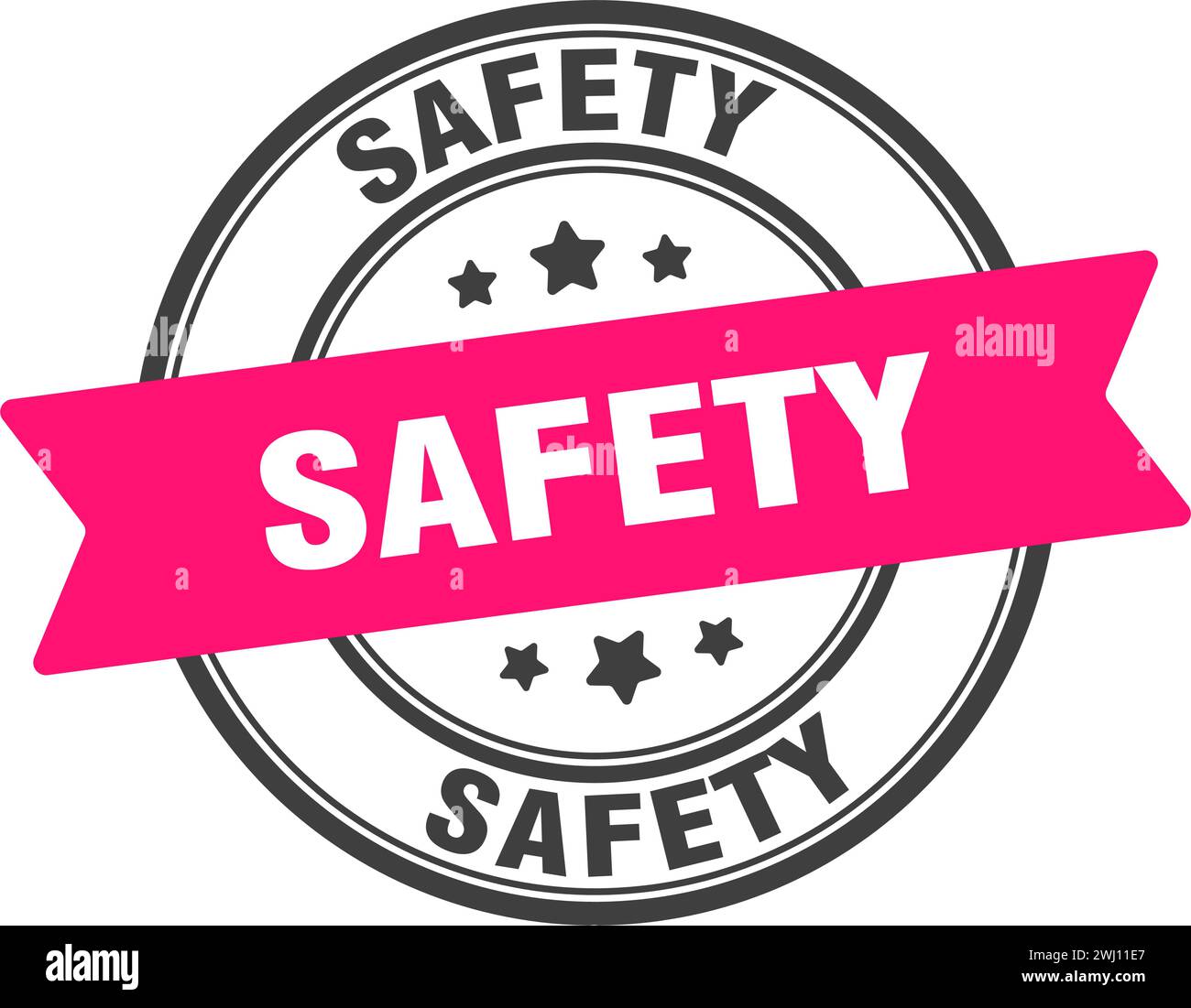safety stamp. safety round sign. label on transparent background Stock ...