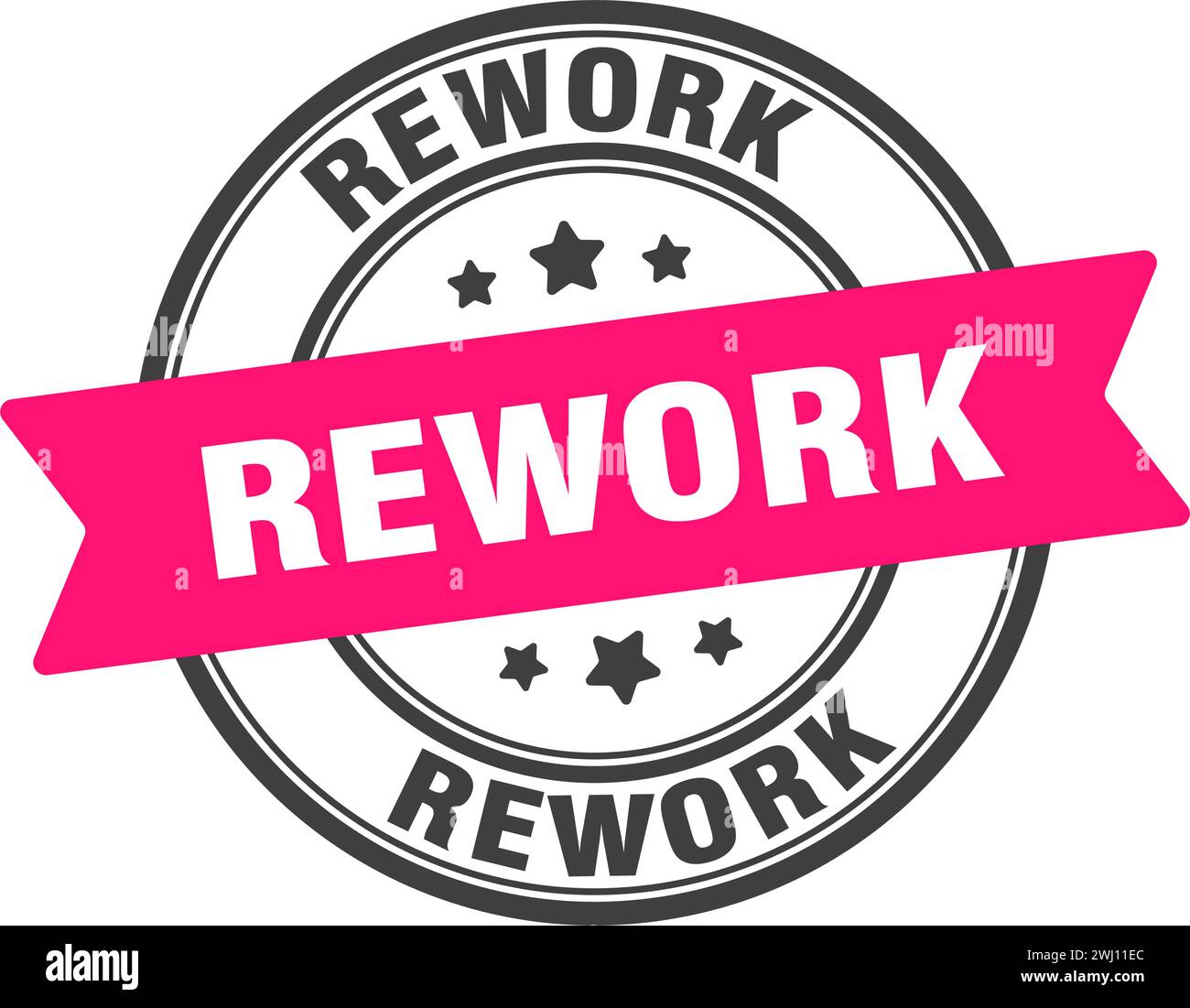 rework stamp. rework round sign. label on transparent background Stock ...