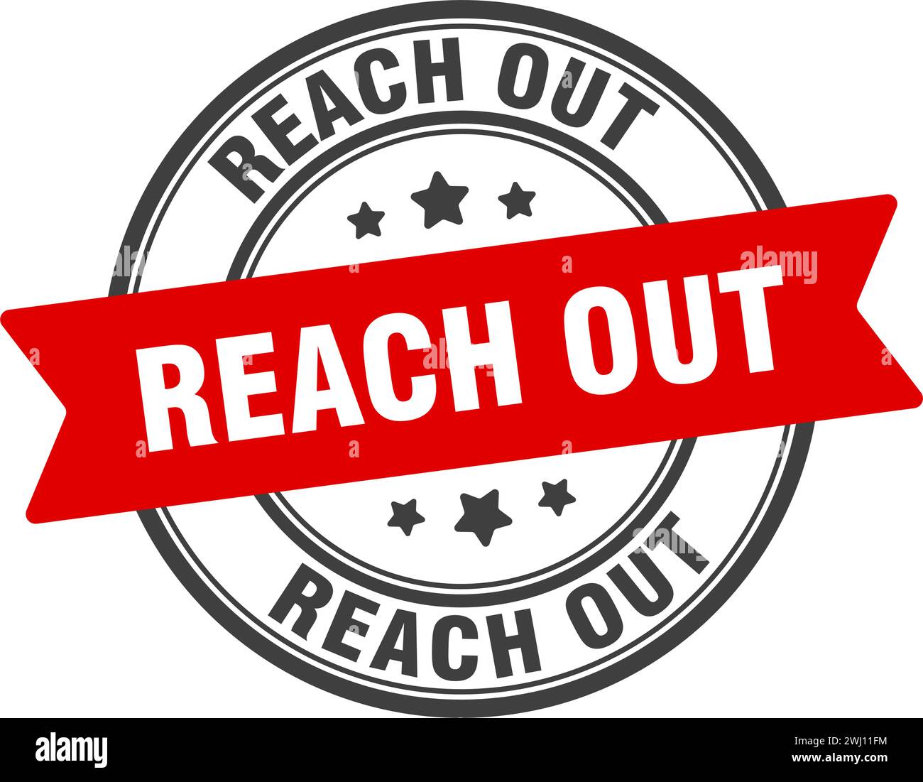 reach out stamp. reach out round sign. label on transparent background ...