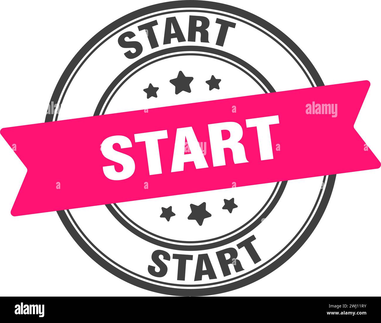 start stamp. start round sign. label on transparent background Stock ...