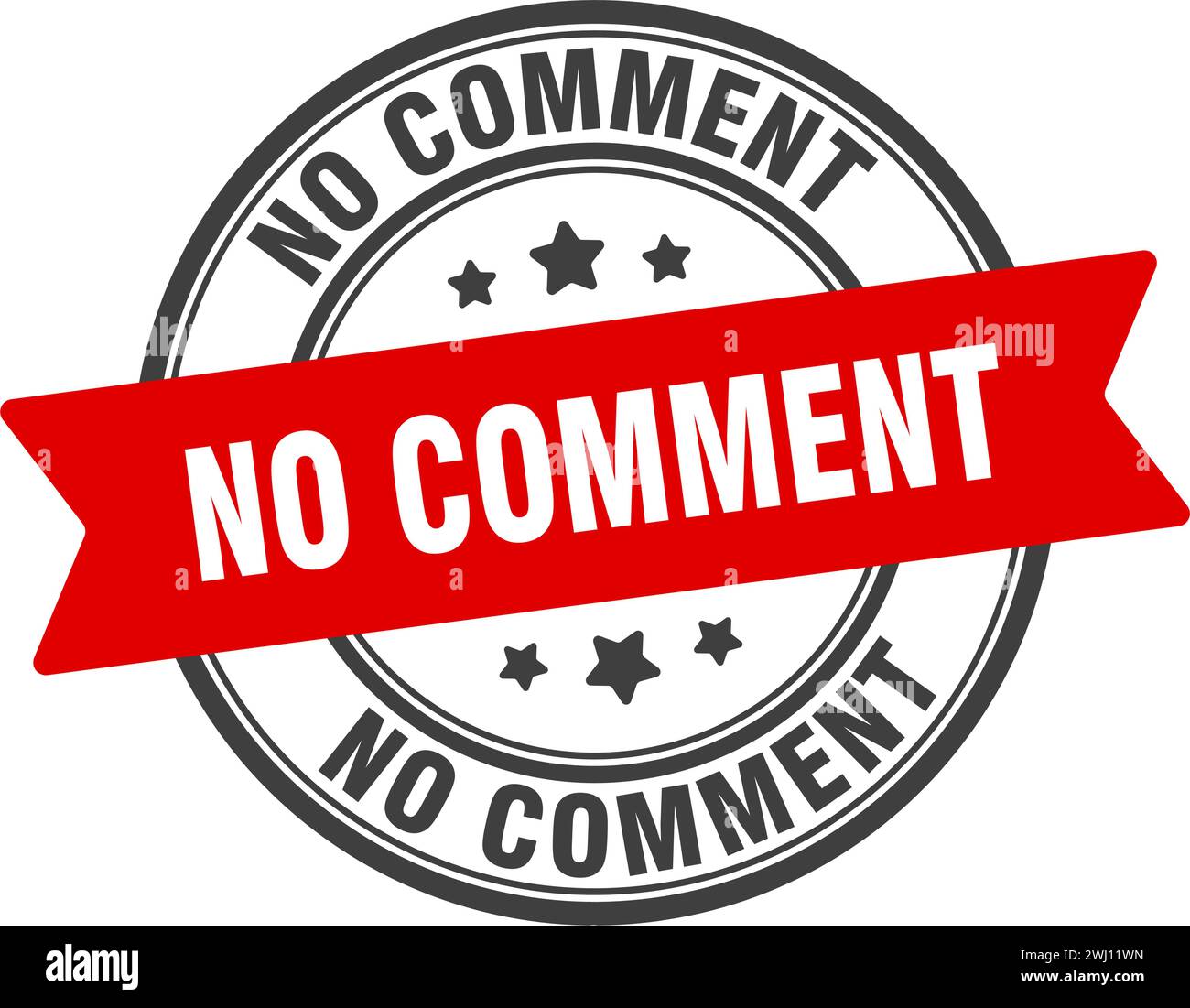 no comment stamp. no comment round sign. label on transparent ...
