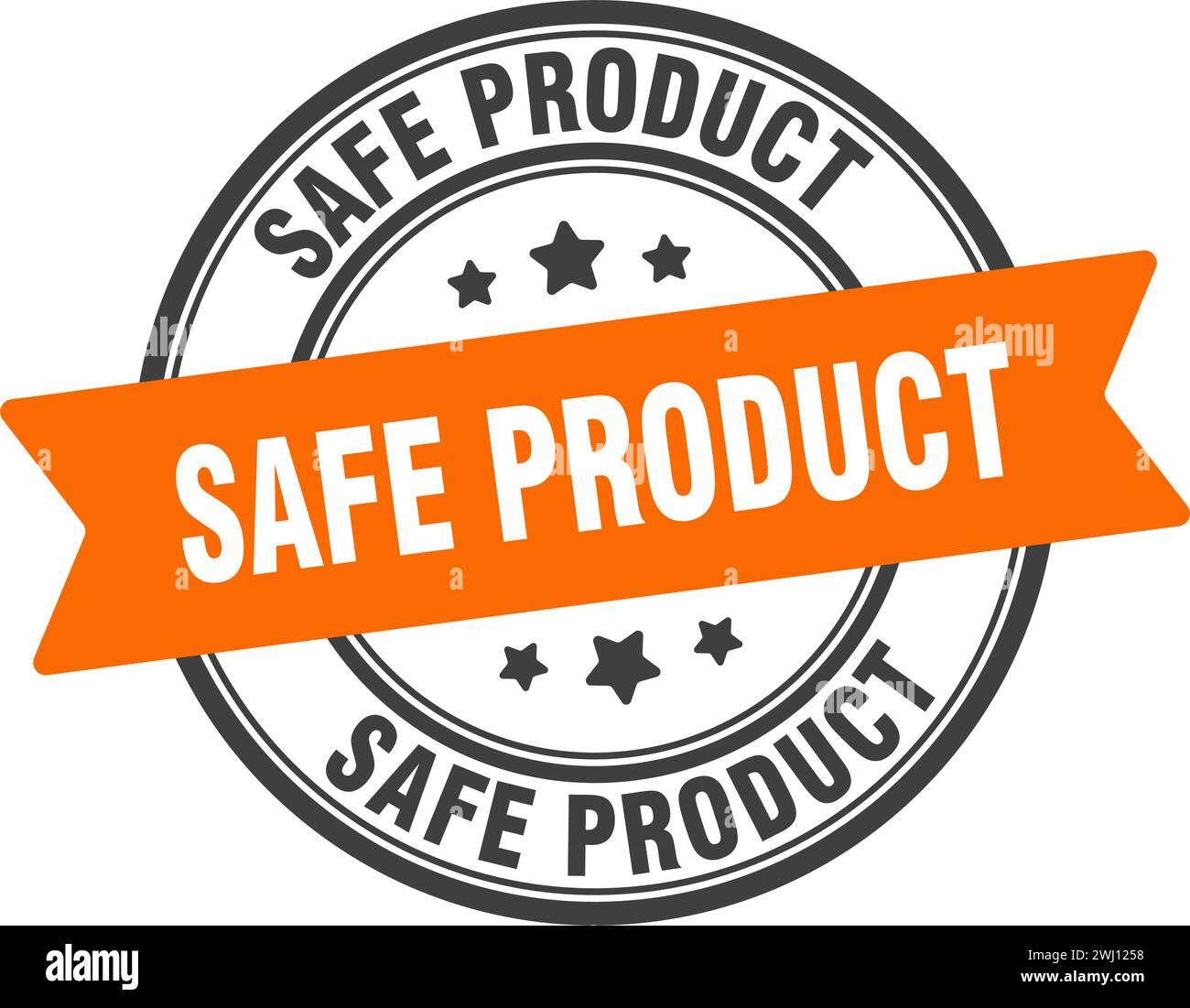 safe product stamp. safe product round sign. label on transparent ...