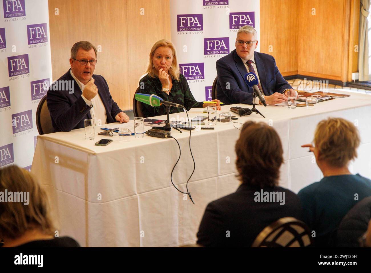 London, UK. 12th Feb, 2024. Sir Jeffrey Donaldson, Leader of the ...