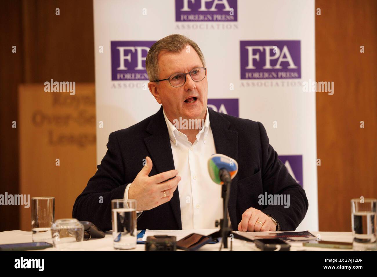London, UK. 12th Feb, 2024. Sir Jeffrey Donaldson, Leader of the ...