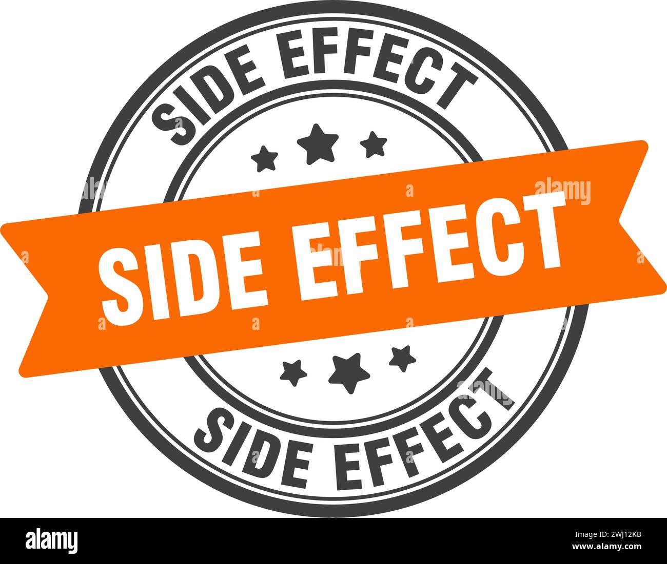 side effect stamp. side effect round sign. label on transparent ...