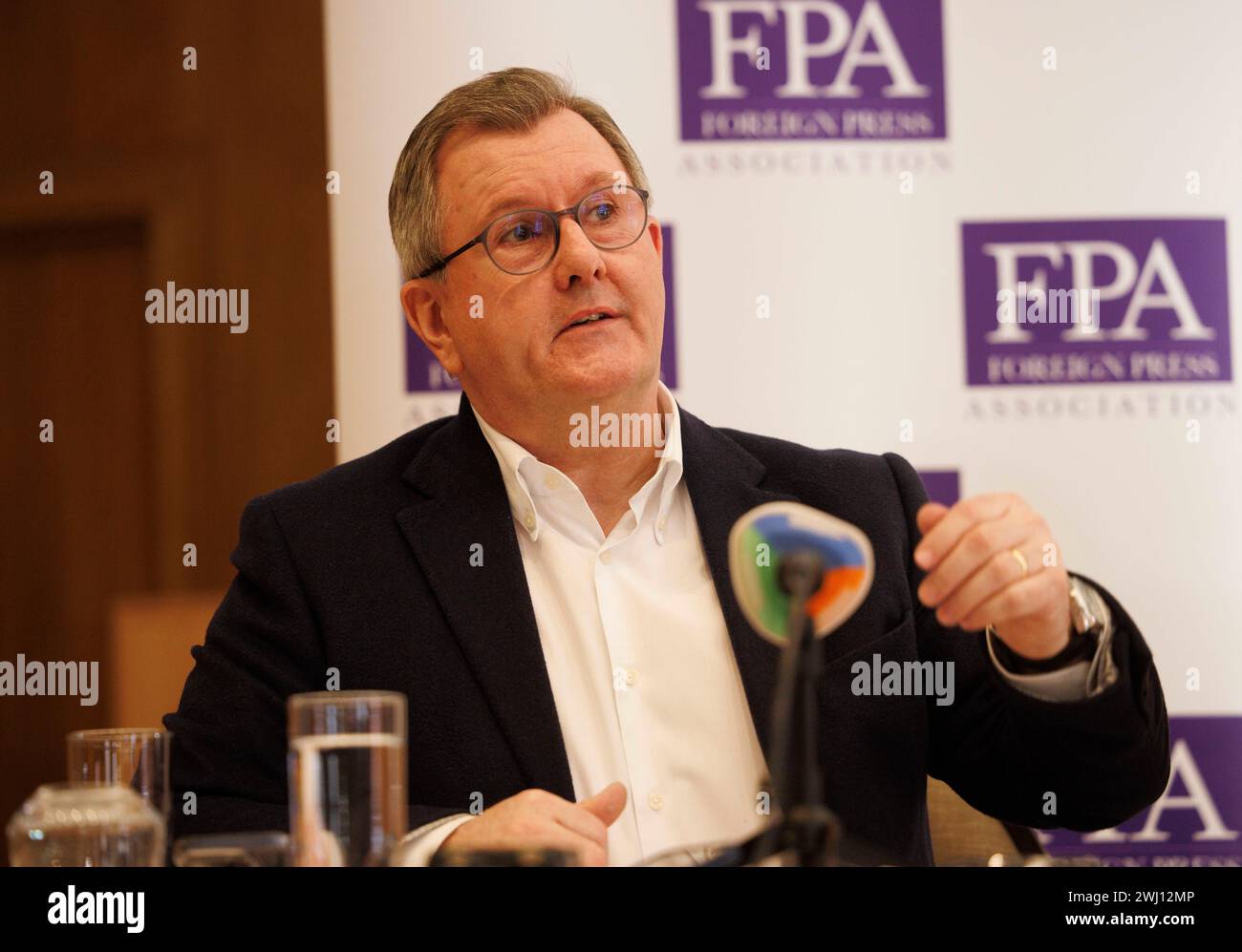 London, UK. 12th Feb, 2024. Sir Jeffrey Donaldson, Leader of the ...