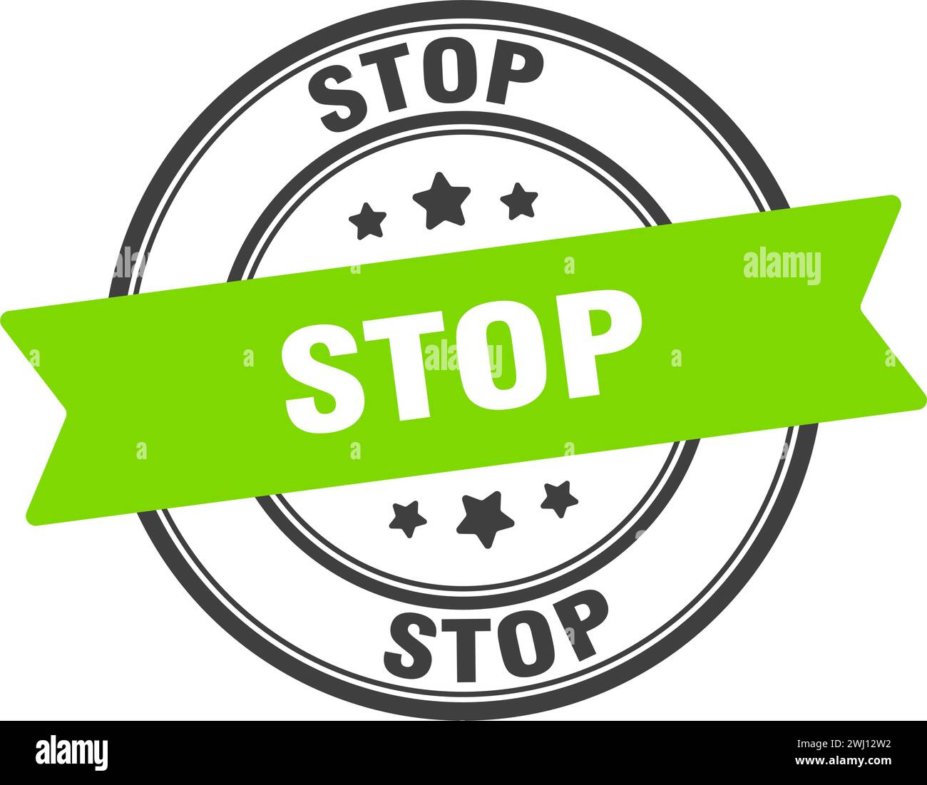 stop stamp. stop round sign. label on transparent background Stock ...