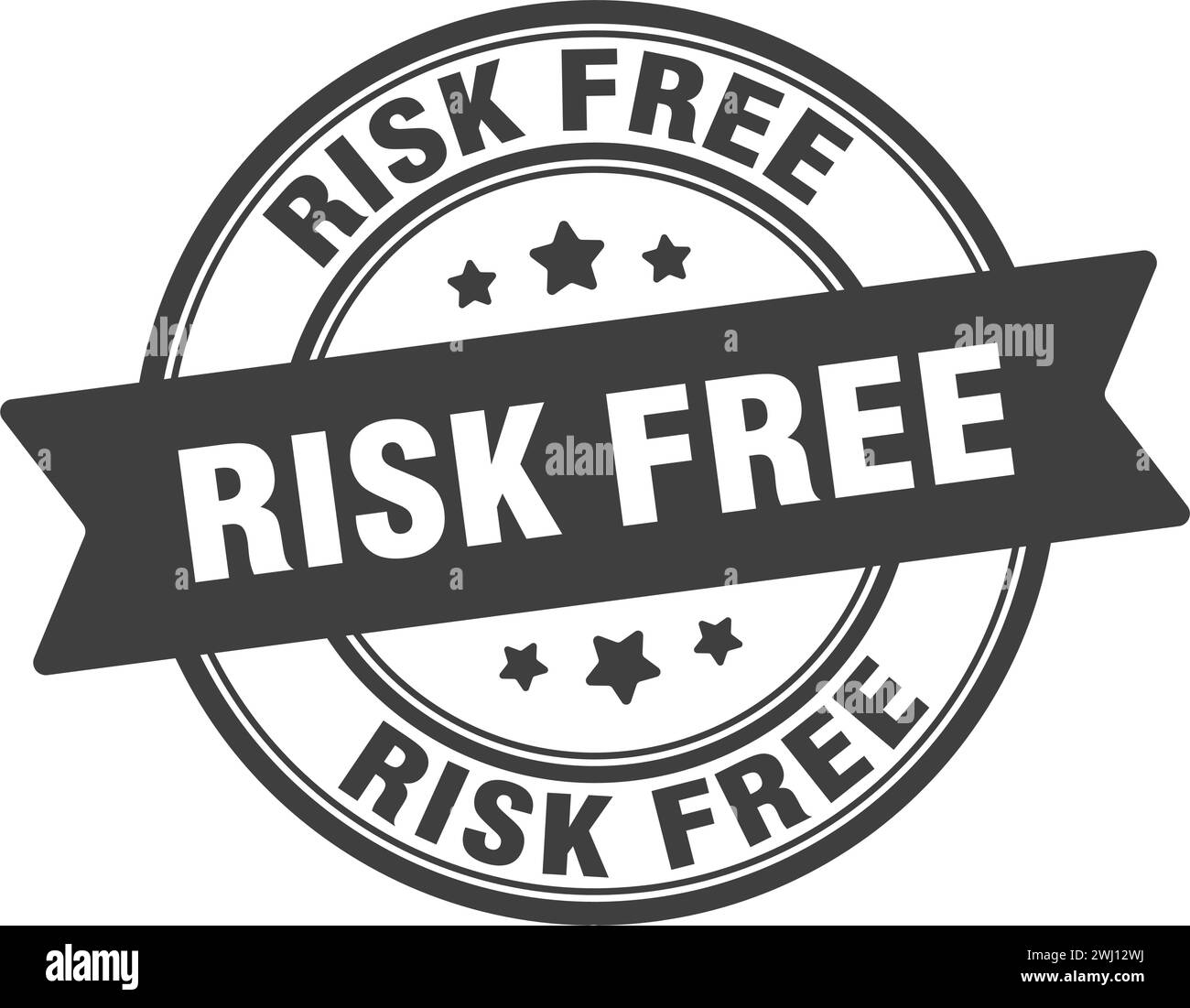 risk free stamp. risk free round sign. label on transparent background ...