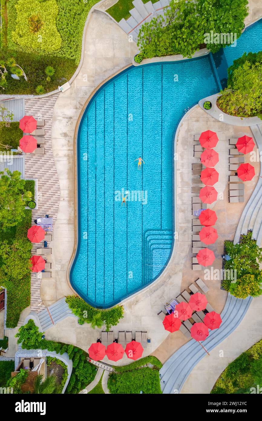 Drone view of swimming pool hi-res stock photography and images - Alamy