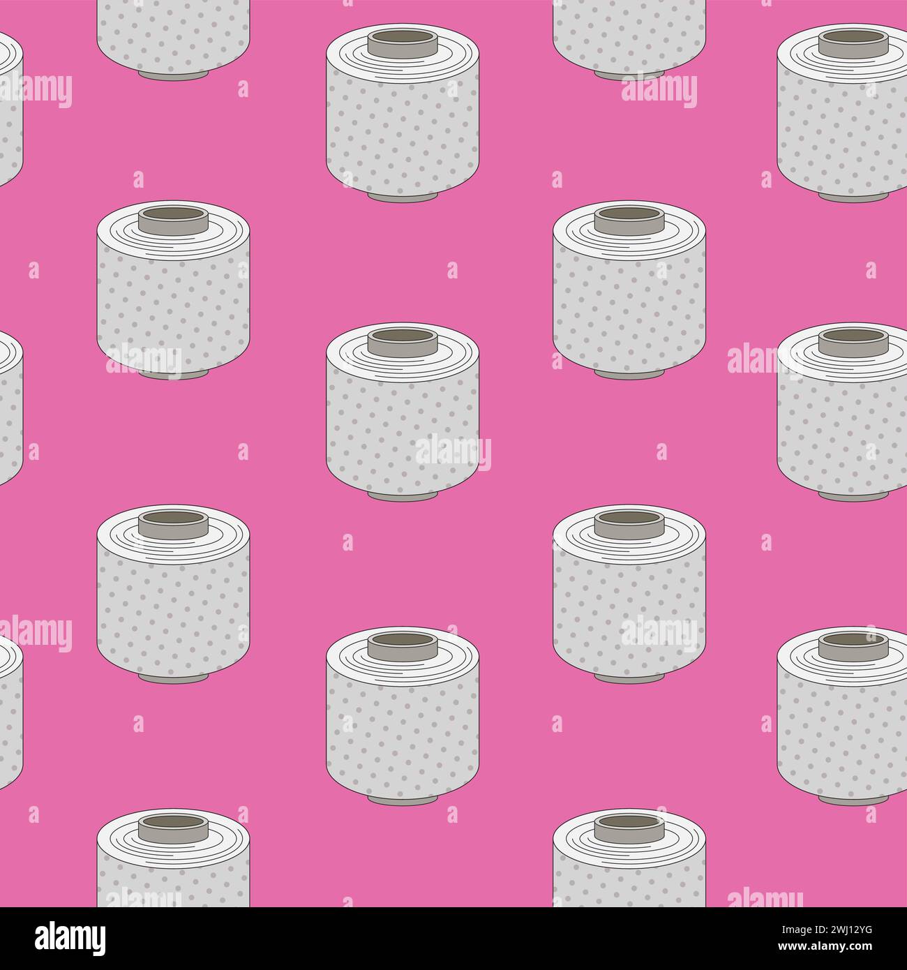 seamless doodle pattern. toilet paper. vector illustration. Pink ...