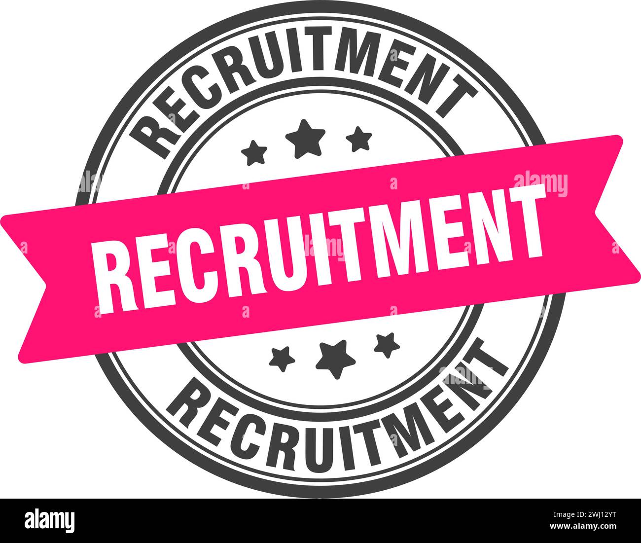 recruitment stamp. recruitment round sign. label on transparent ...