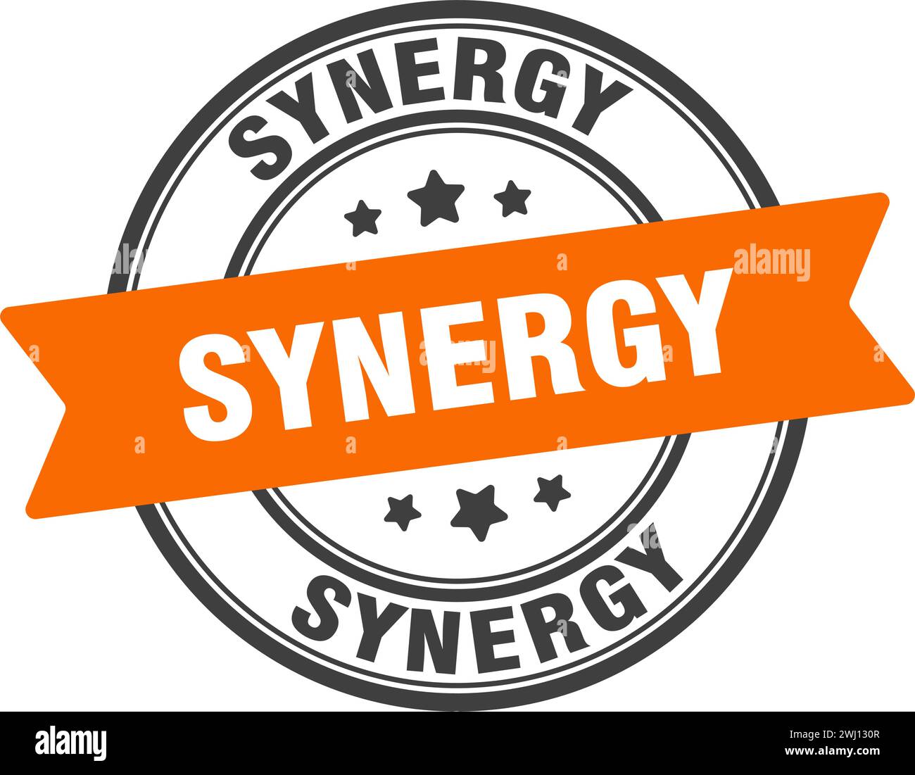synergy stamp. synergy round sign. label on transparent background ...