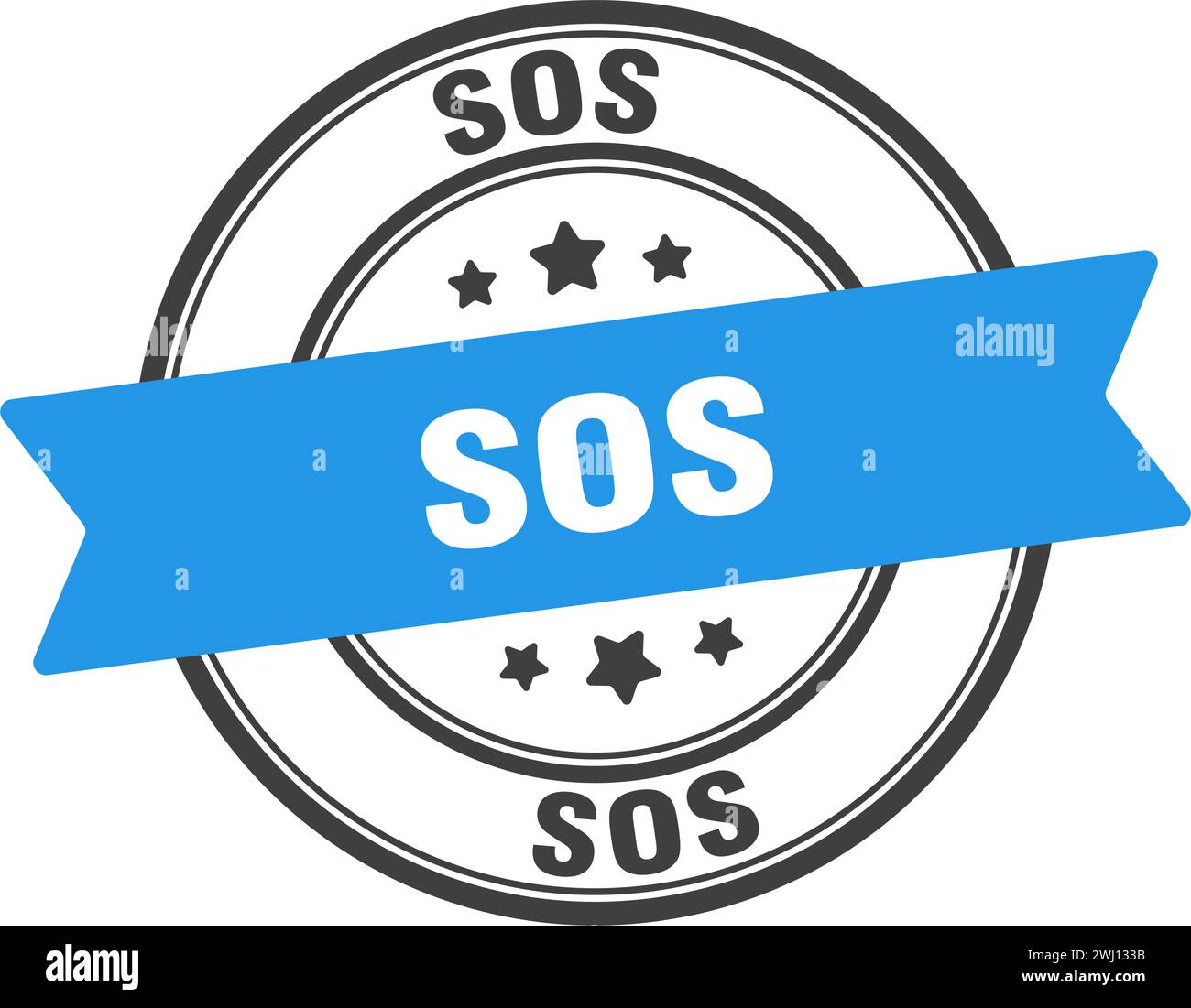sos stamp. sos round sign. label on transparent background Stock Vector ...