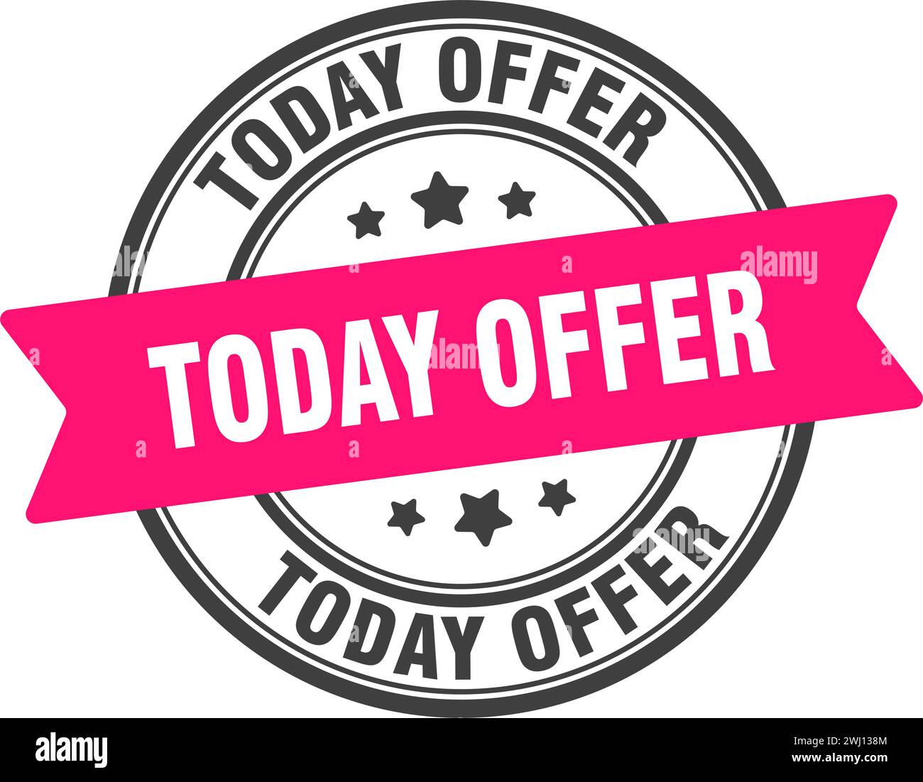 today offer stamp. today offer round sign. label on transparent ...