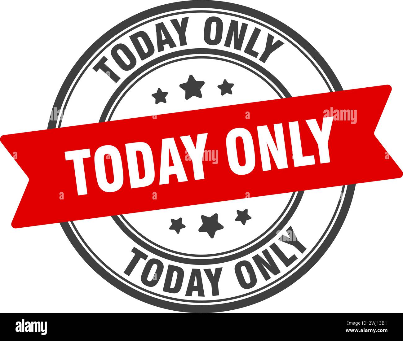 today only stamp. today only round sign. label on transparent ...