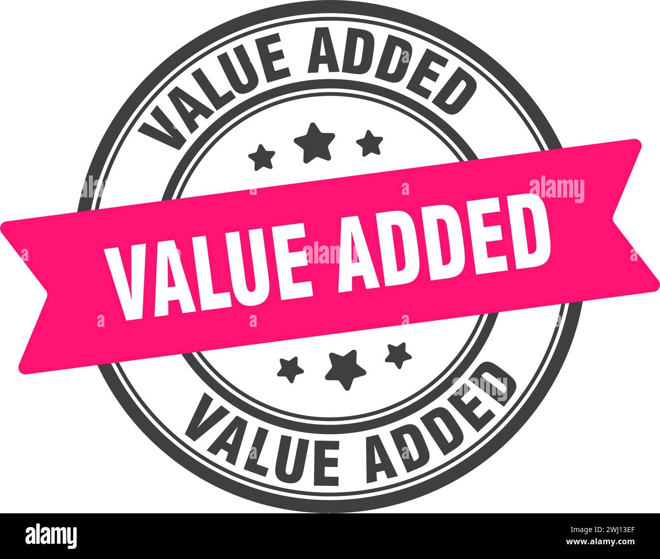 value added stamp. value added round sign. label on transparent ...