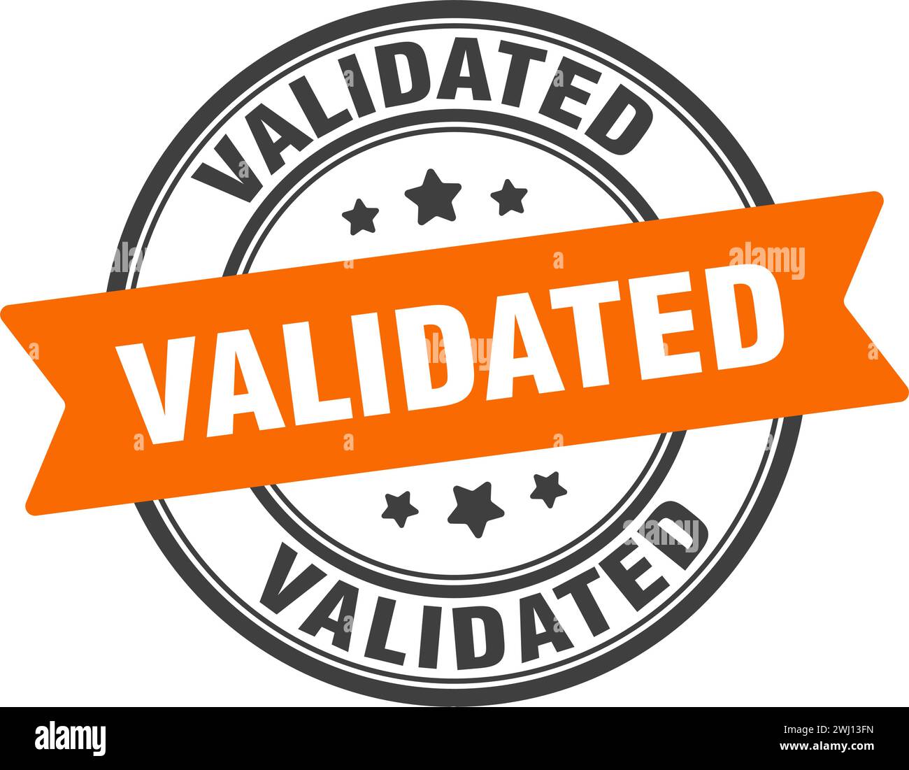 validated stamp. validated round sign. label on transparent background ...