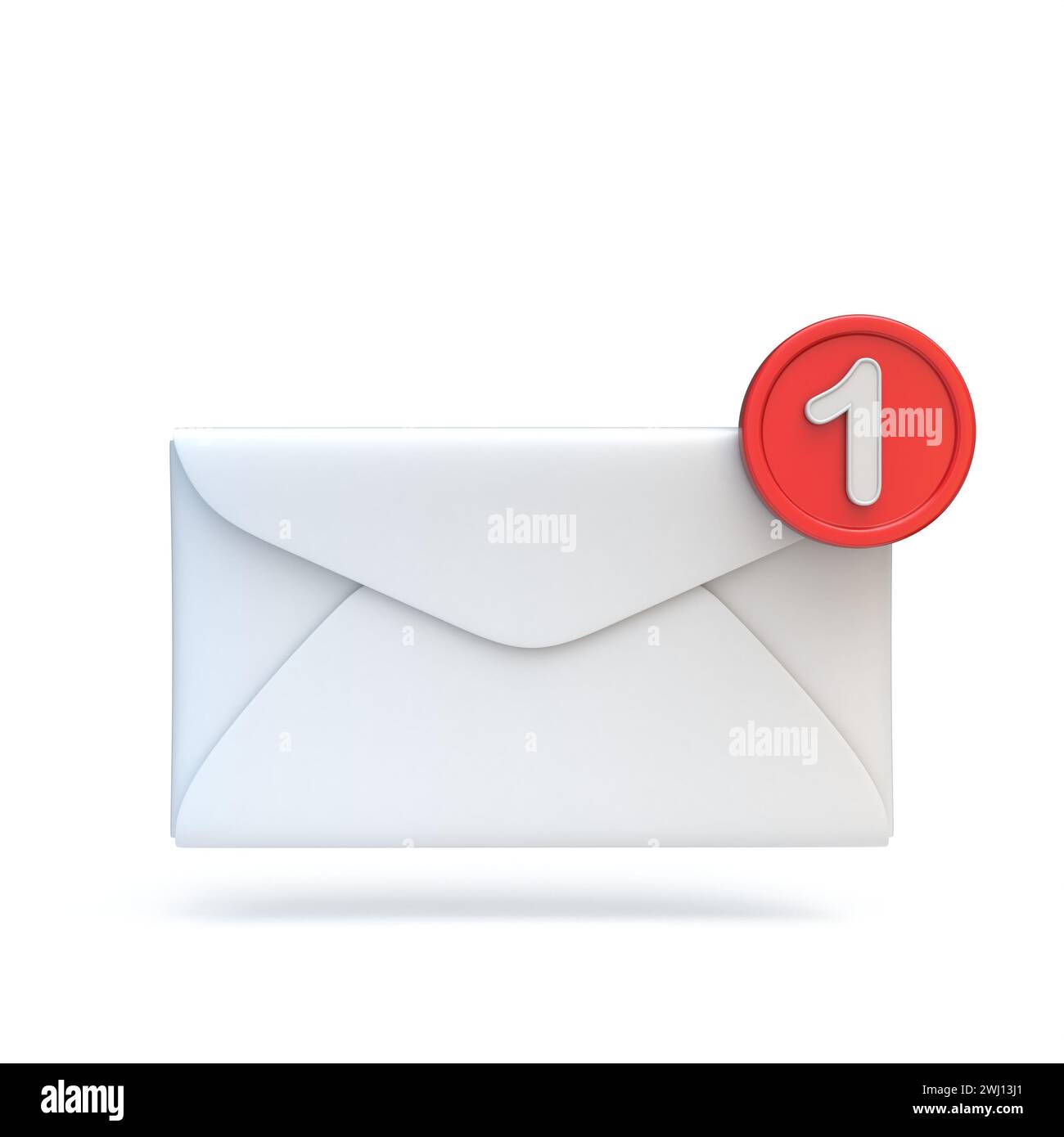 Closed envelope mail sign with notification number 3D Stock Photo - Alamy