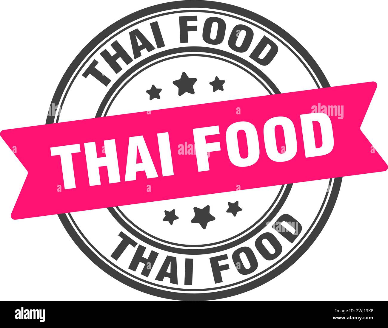 thai food stamp. thai food round sign. label on transparent background ...