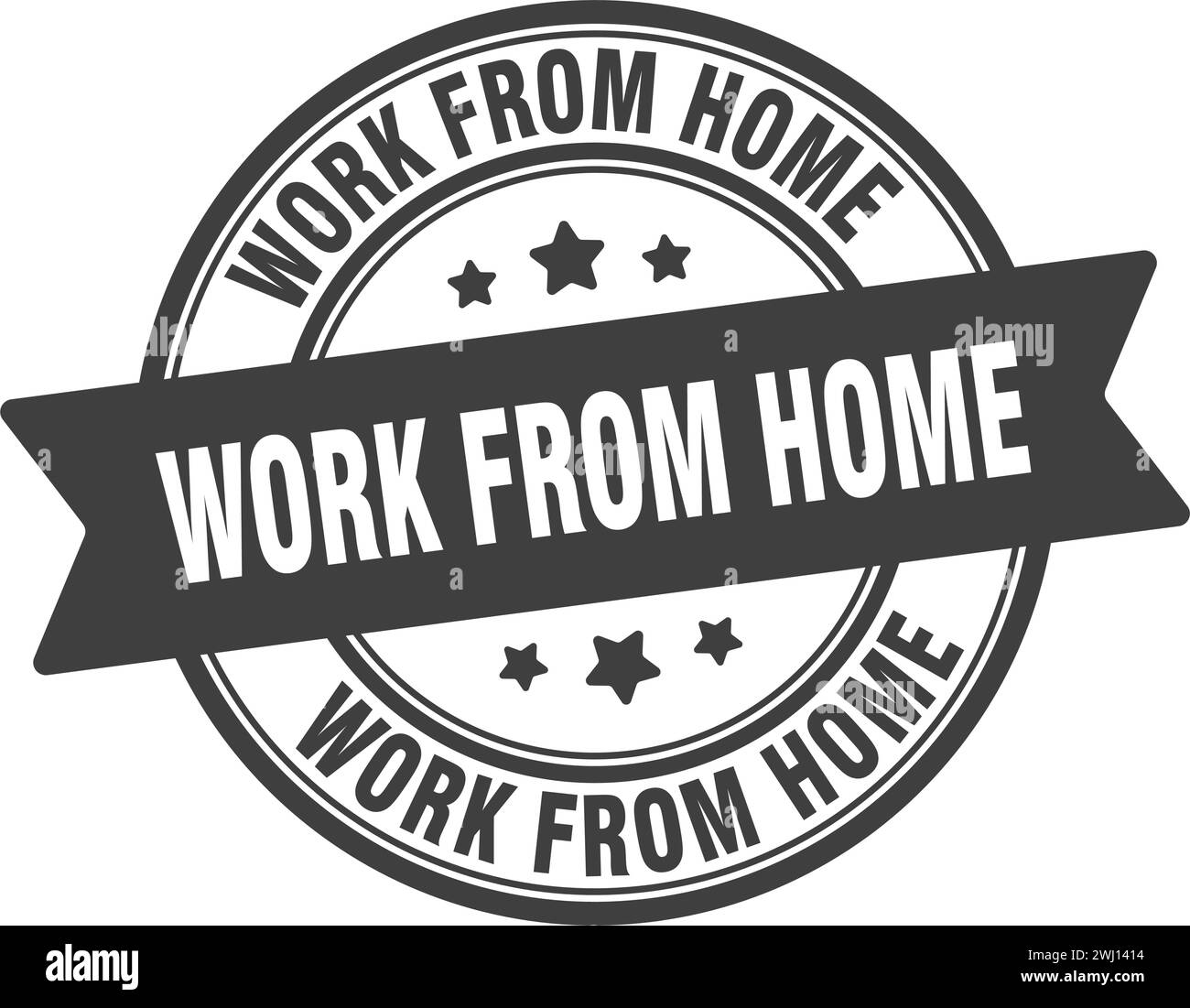 work from home stamp. work from home round sign. label on transparent ...