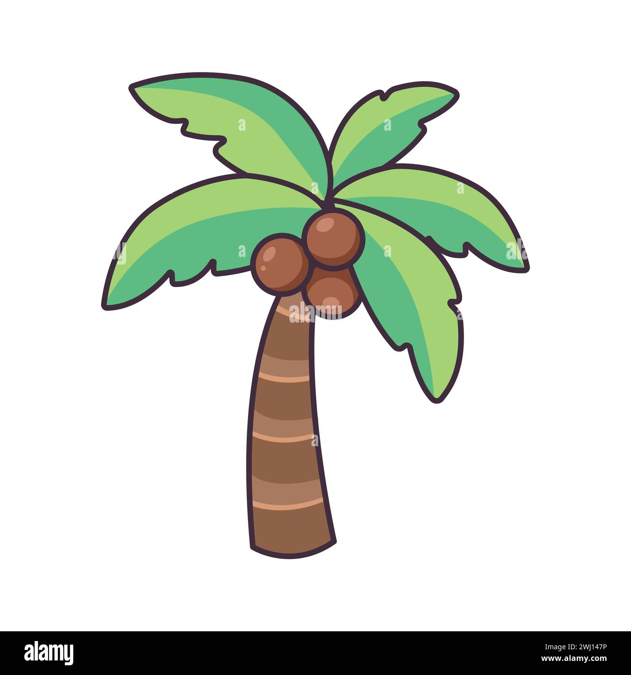 Cartoon palm tree. Vector illustration in flat style Stock Vector Image ...