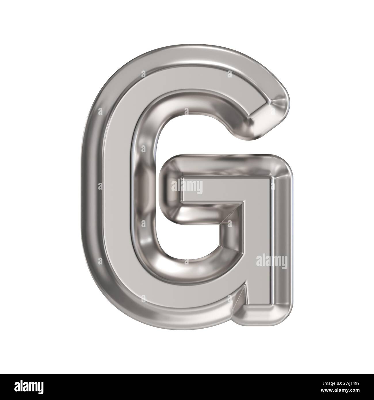 Steel font Letter G 3D rendering illustration isolated on white ...