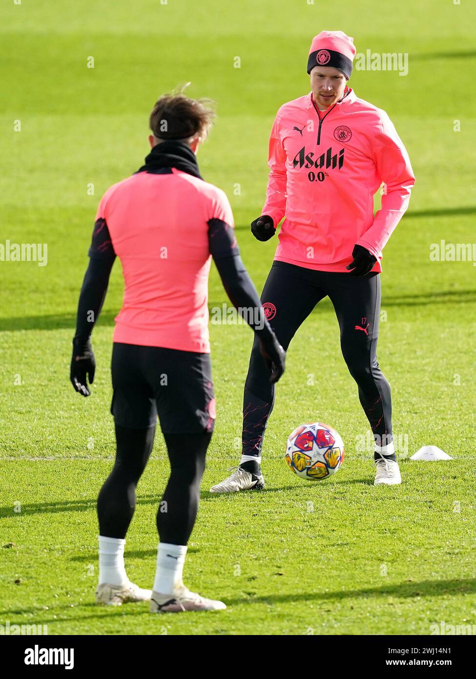 Manchester City's Jack Grealish (left) and Kevin De Bruyne during a ...
