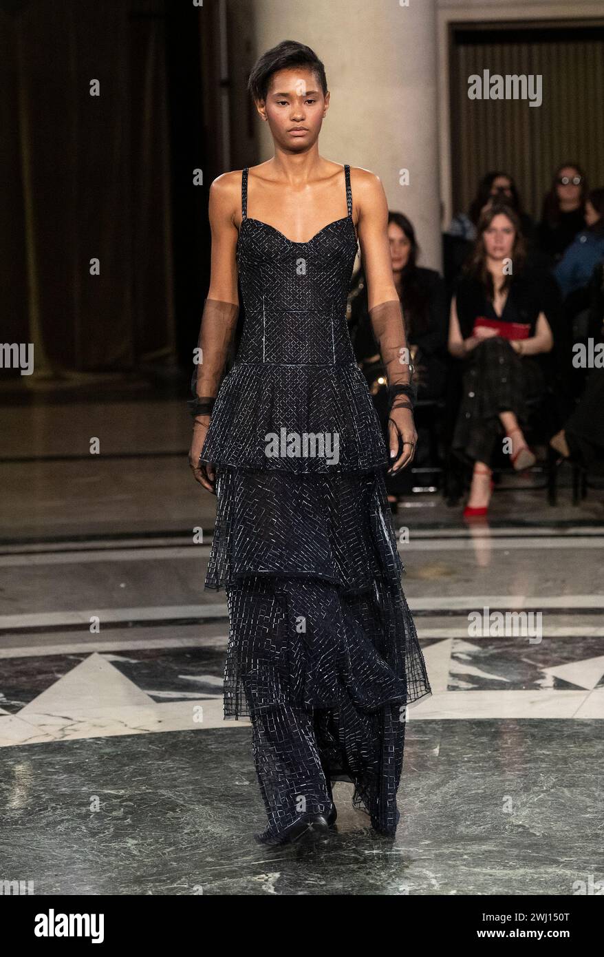 New York, New York, USA. 10th Feb, 2024. Model walks runway for ...