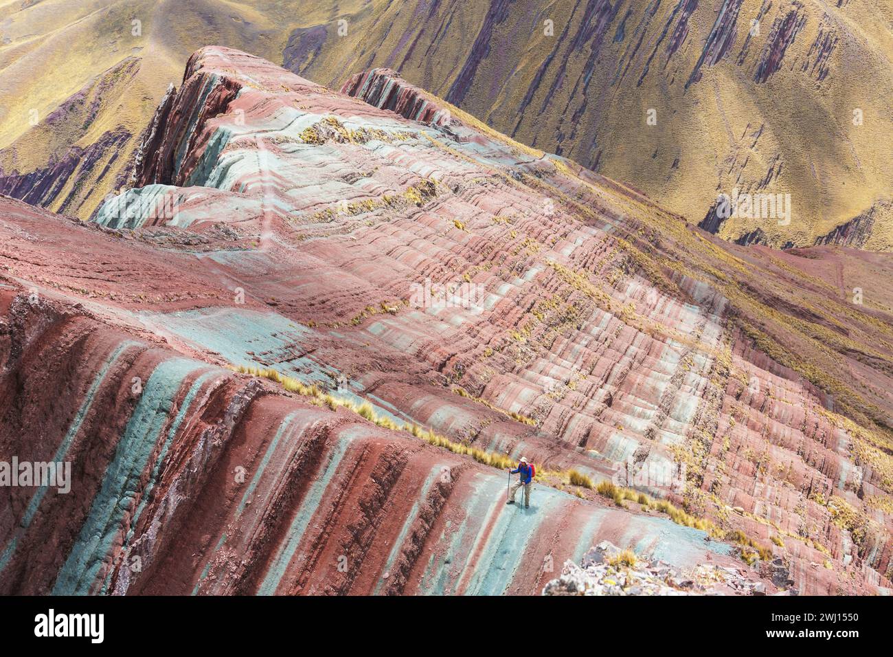 Rainbow Mountains, Pallay Puncho Apu Tacllo or Sharp Pointed Hill, Peru ...