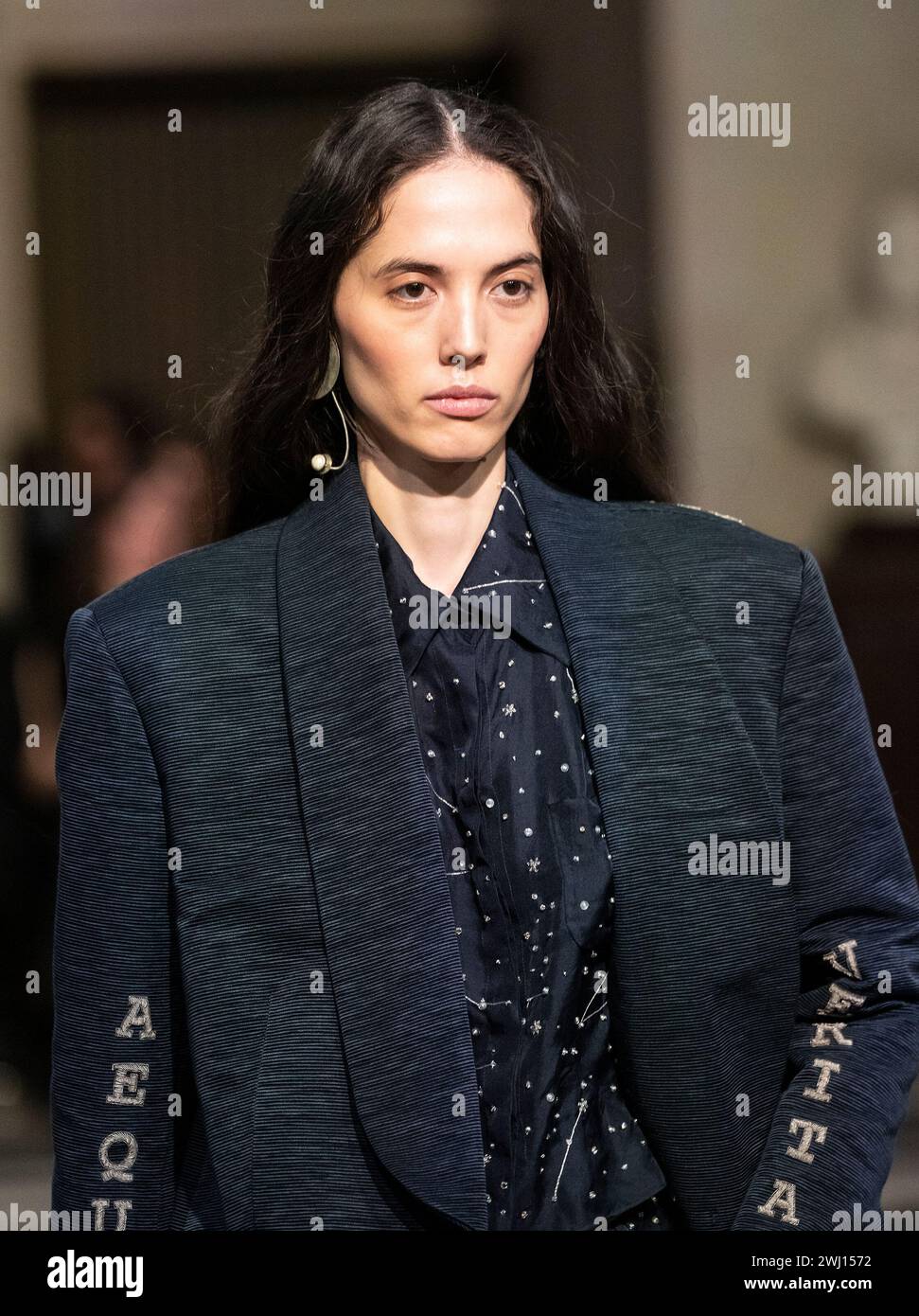 New York, New York, USA. 10th Feb, 2024. Model walks runway for ...