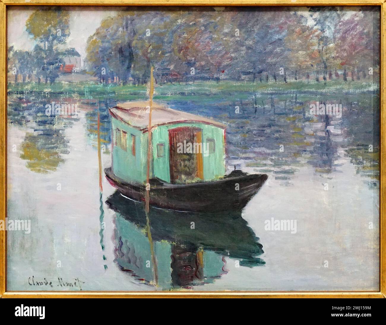 The Studio Boat or Monet's studio boat (1874) by Claude Monet (1840 ...