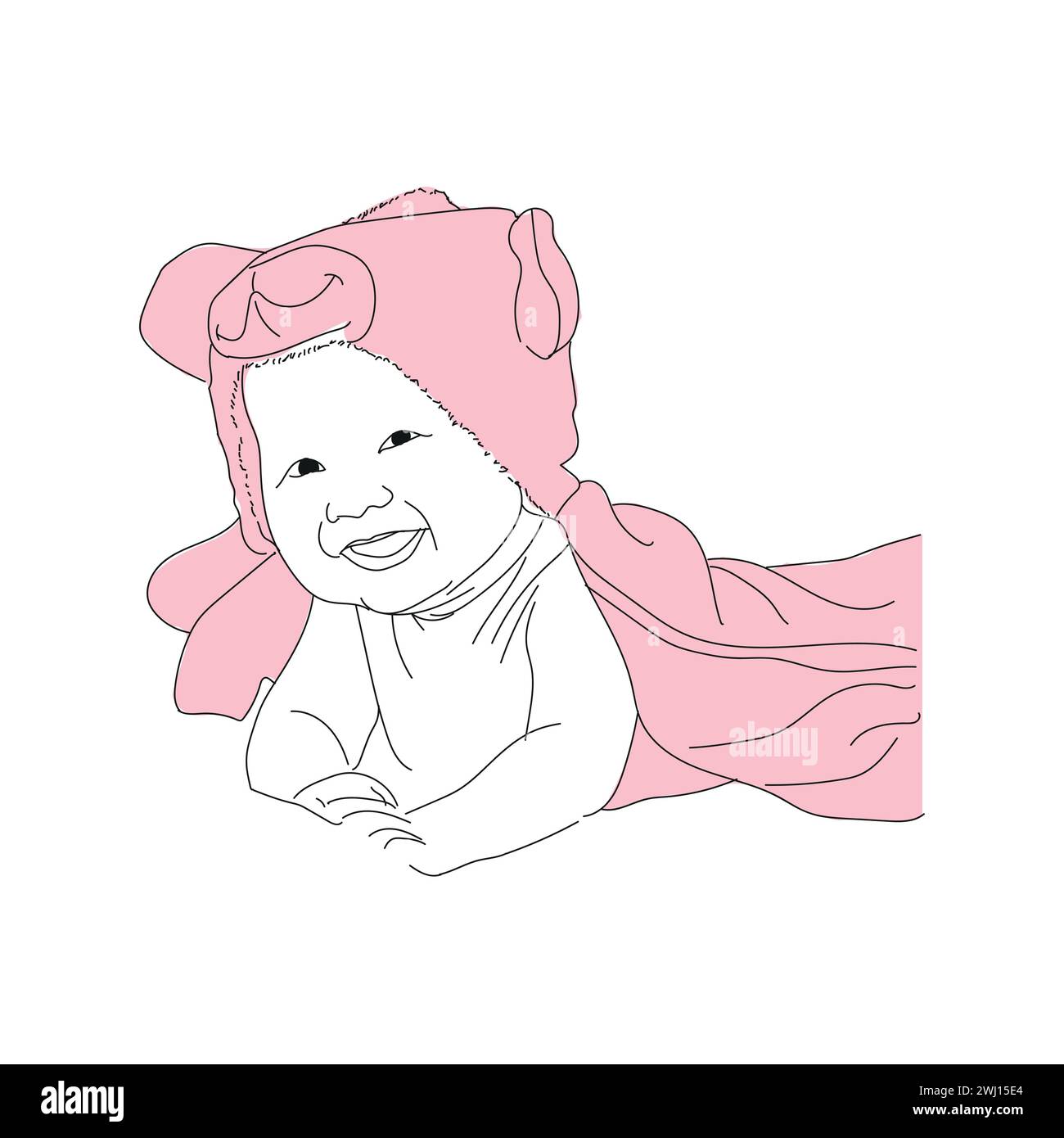 baby vector line art in white background Stock Vector Image & Art - Alamy