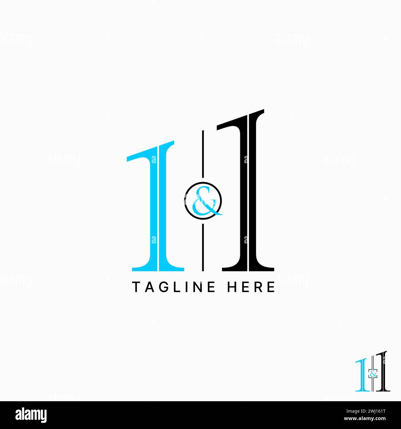 Logo design graphic concept creative premium vector stock sign initial letter 1 and 1 font small ...