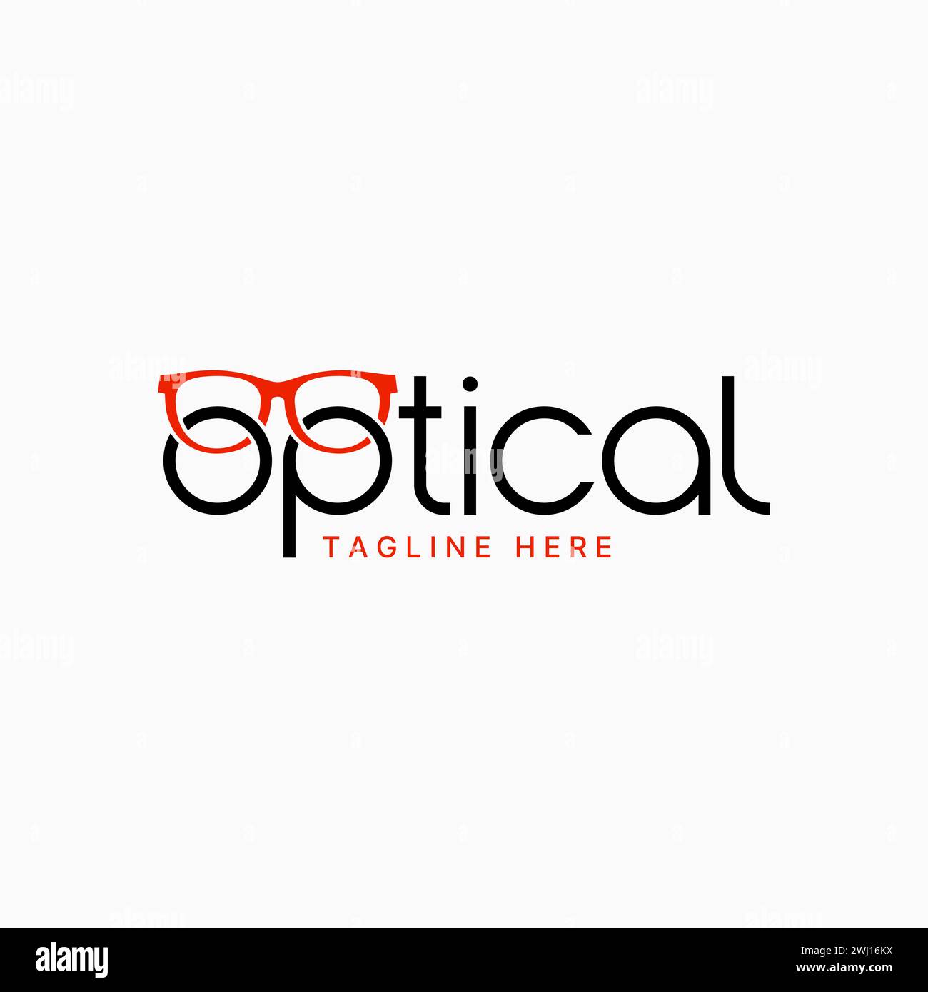 Logo design graphic concept creative premium vector stock letter word Optical with glasses eye ...