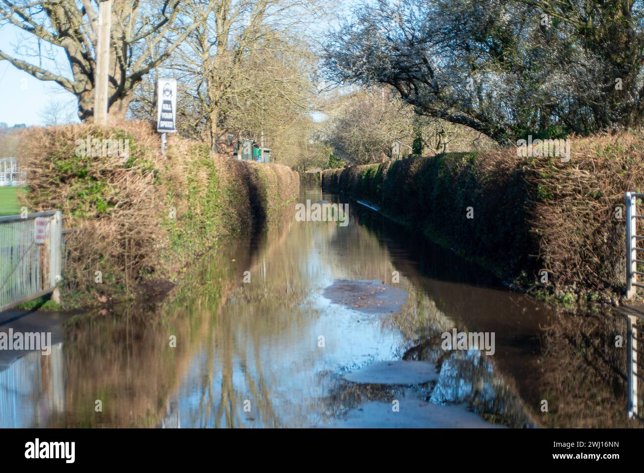 Henley on Thames, UK. 12th February, 2024. The road from Remenham to ...