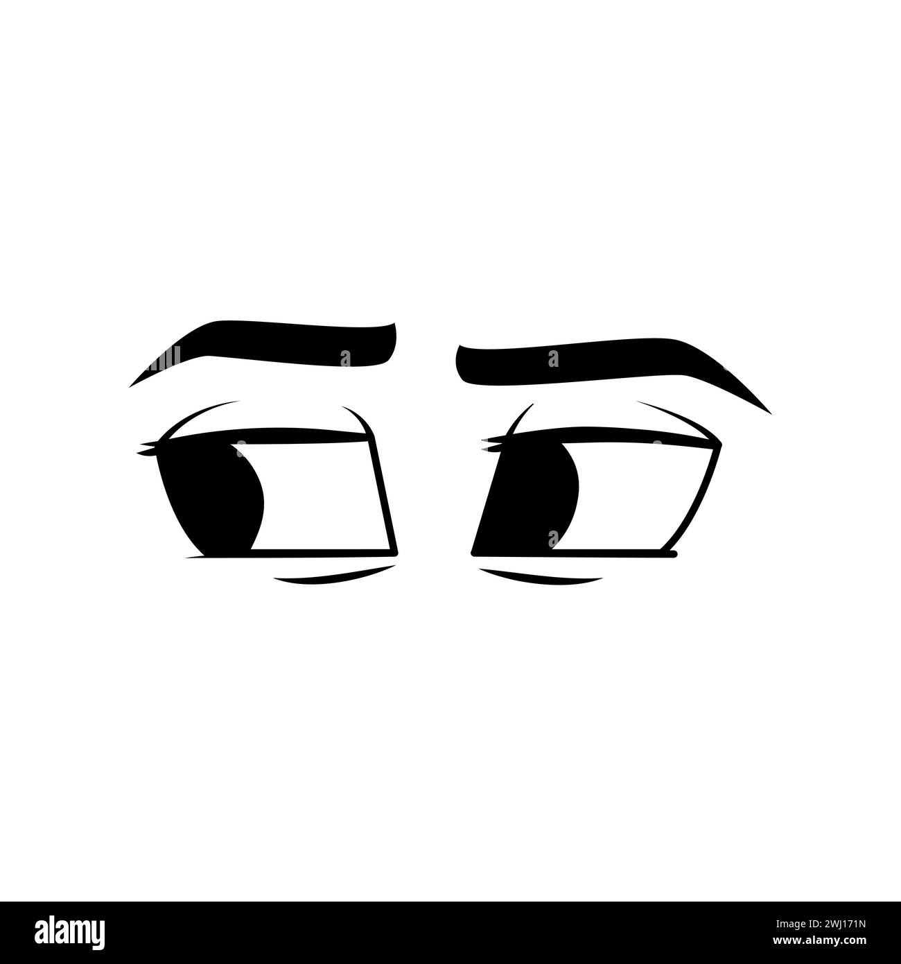 Cartoon eyes line icon. Cartoon character expressions. Vector isolated ...