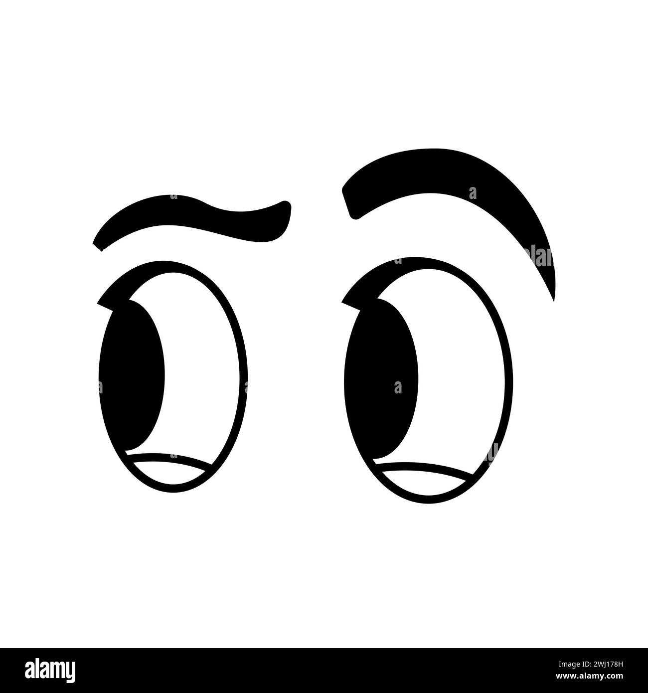 Cartoon eyes line icon. Cartoon character expressions. Vector isolated ...