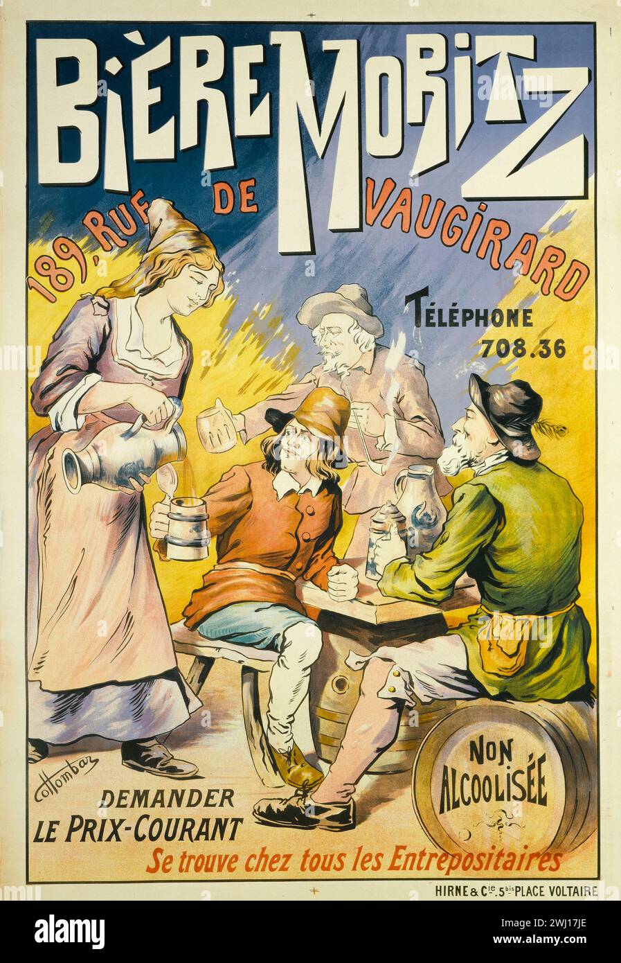 "Bière Moritz, 189 Rue de Vaugirard". Vintage French Non Alcoholic Beer ...