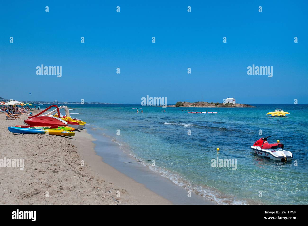 Beach at Malia, Crete, Greece Stock Photo - Alamy