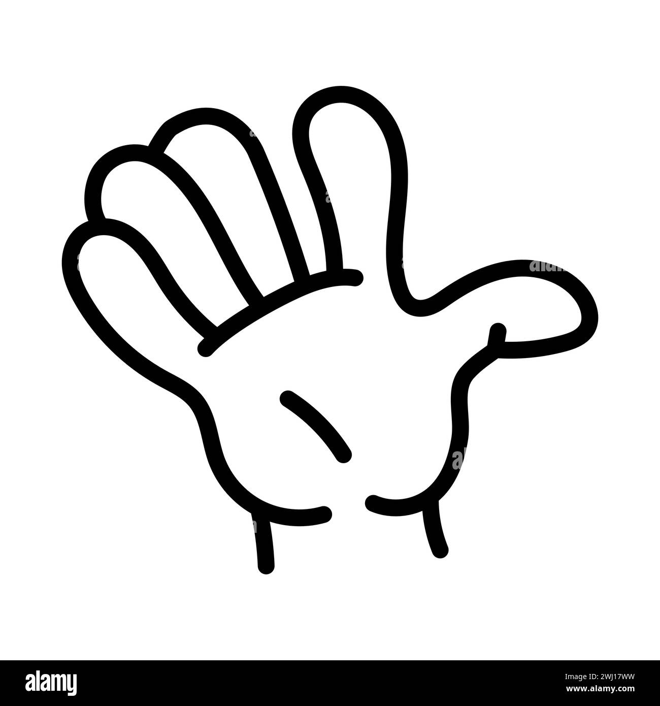 Cartoon gesture line icons set. Character hand. Vector isolated element ...