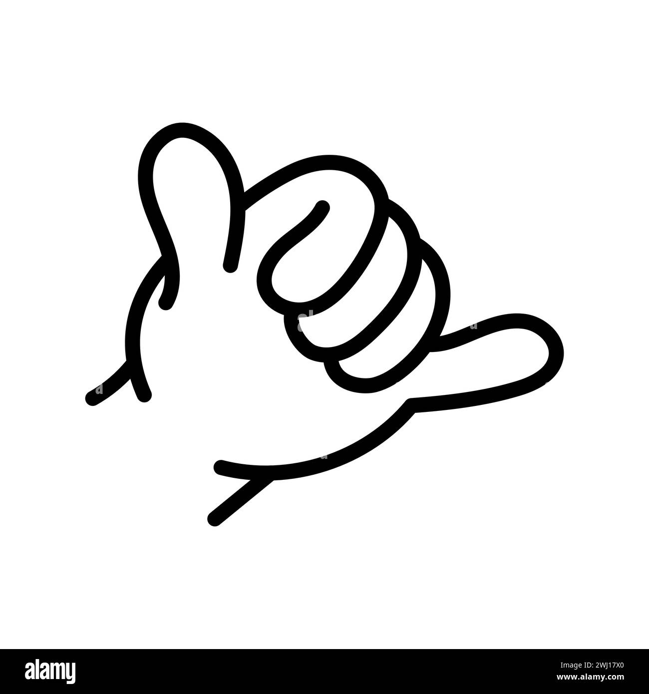 Cartoon gesture line icons set. Character hand. Vector isolated element ...