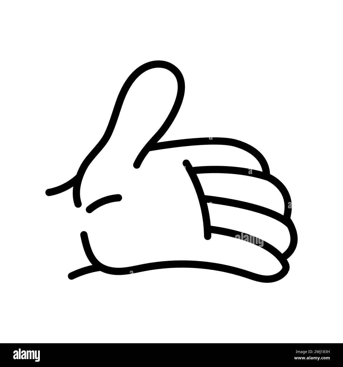 Cartoon gesture line icons set. Character hand. Vector isolated element. Editable stroke Stock ...