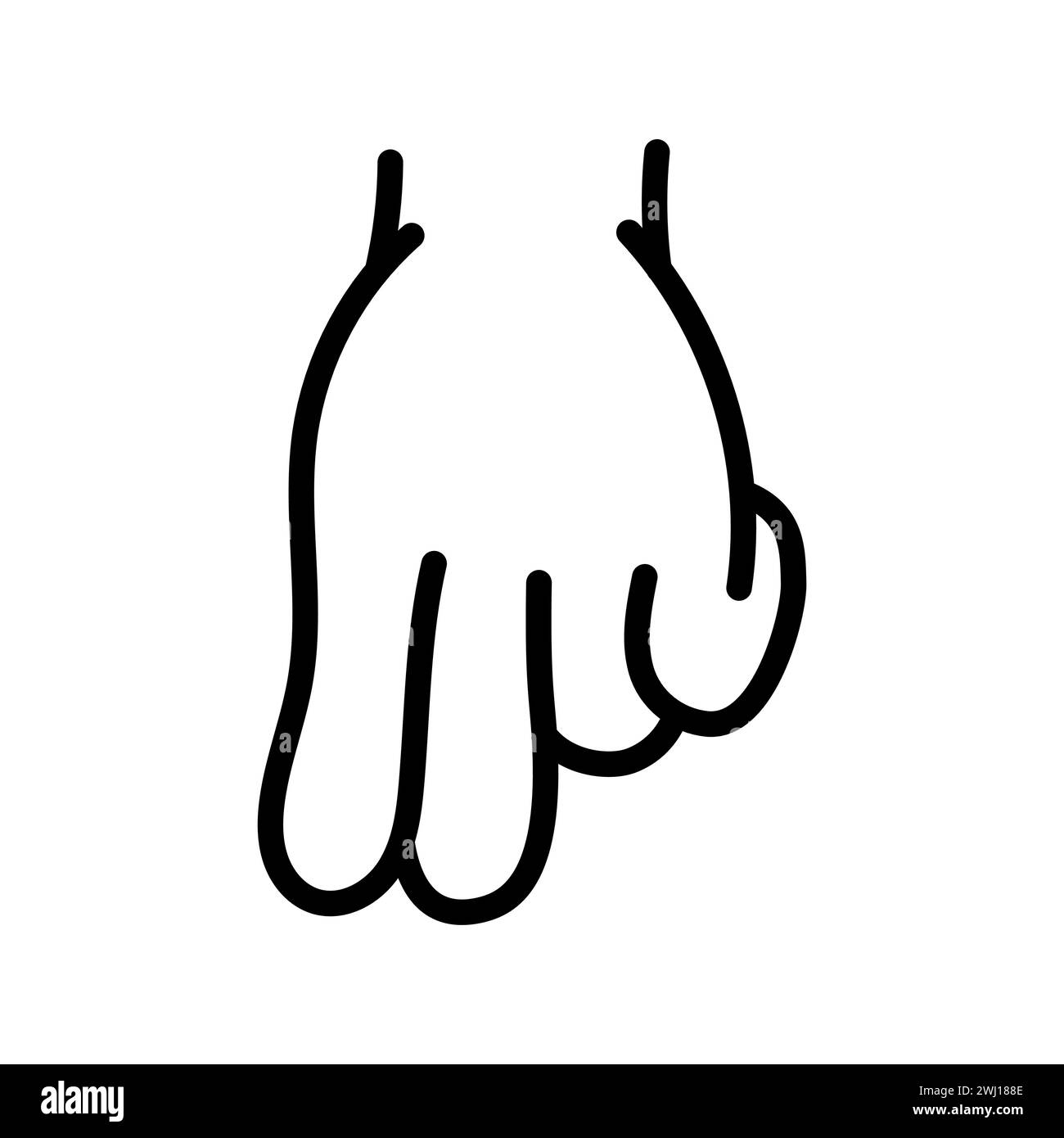 Cartoon gesture line icons set. Character hand. Vector isolated element ...