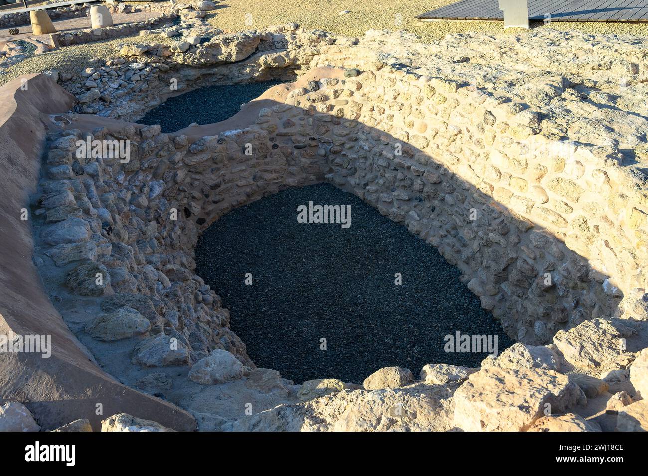Ruins and reconstruction of a cistern or cisterna structure in La ...