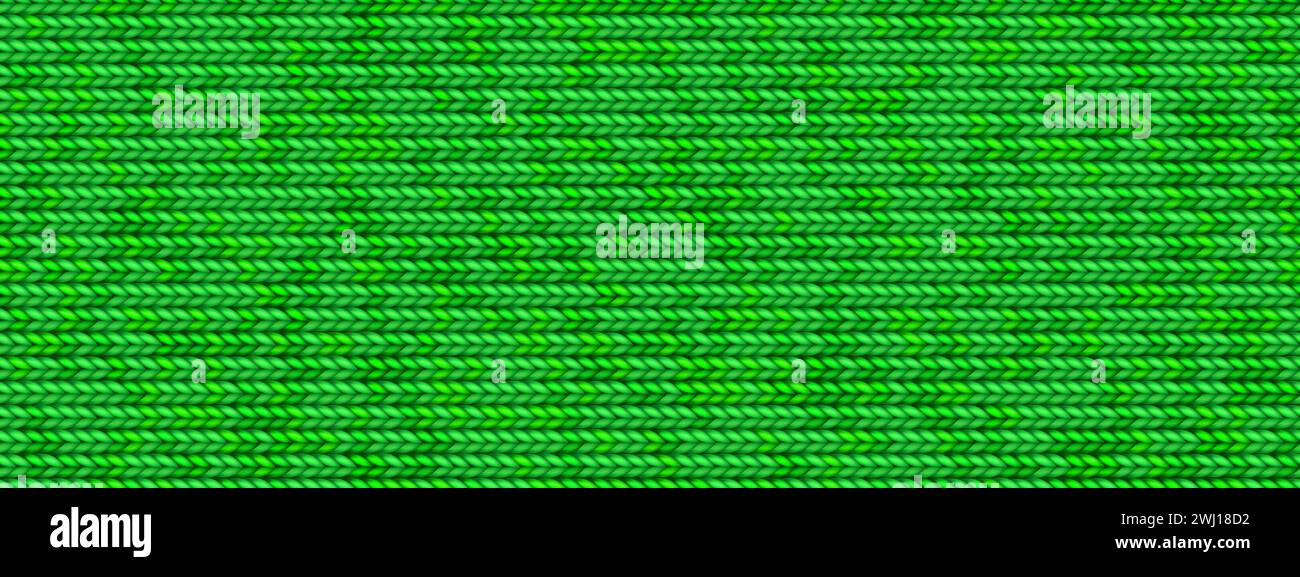 Top view on horizontal brides of green tricot seamless pattern. Soft ...