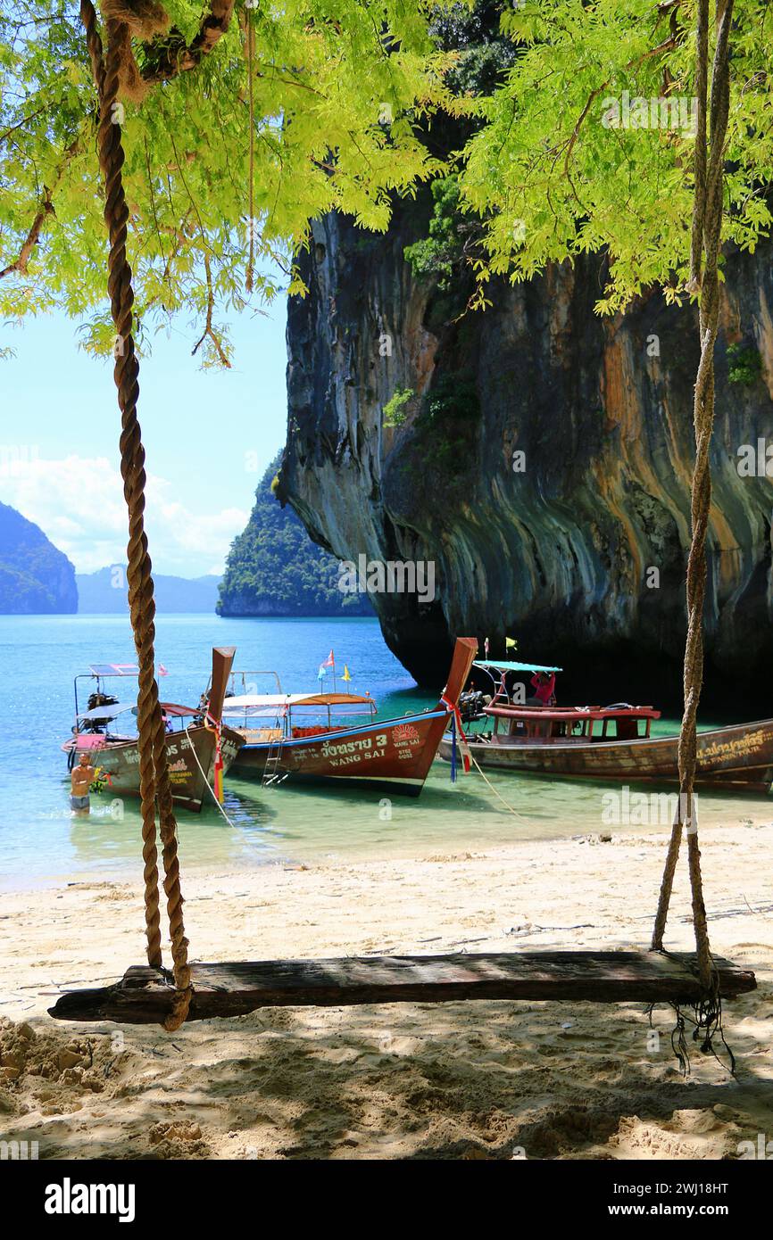 Koh Lao Lading, Thailand. A swing on beautiful beach Stock Photo - Alamy